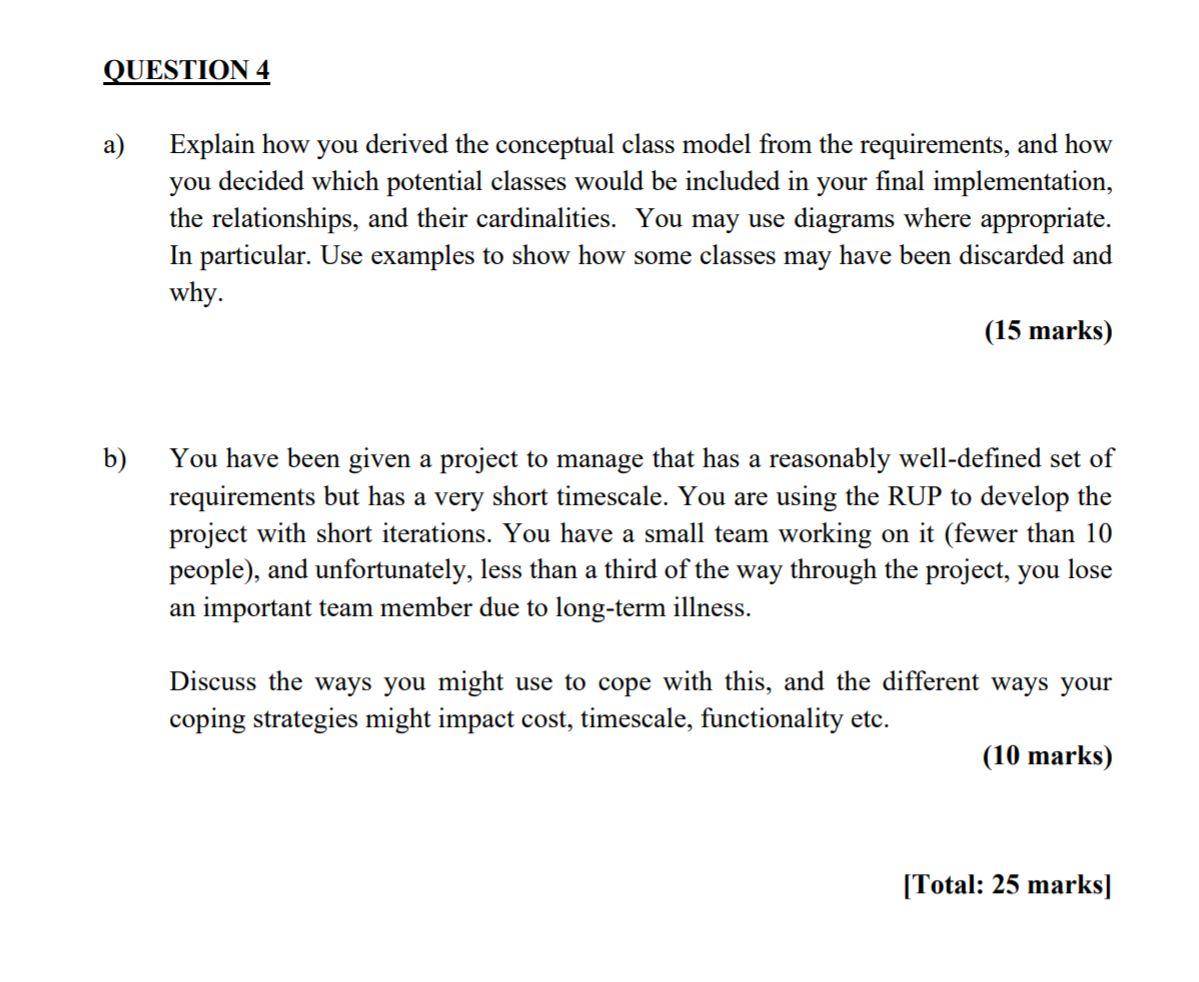 Solved QUESTION 4 a) Explain how you derived the conceptual | Chegg.com