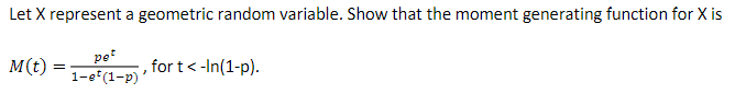 Solved Let X represent a geometric random variable. Show | Chegg.com