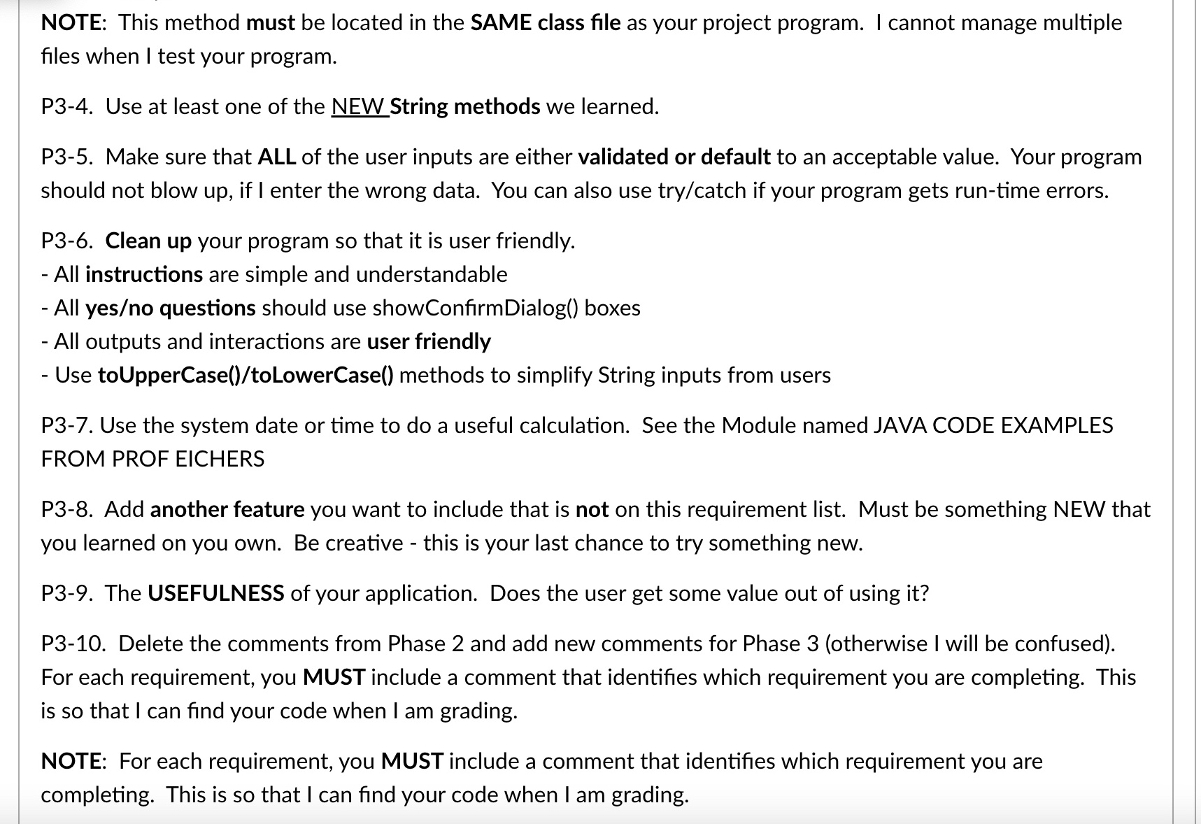 Solved NOTE: Each phase you will be ADDING new code to the | Chegg.com