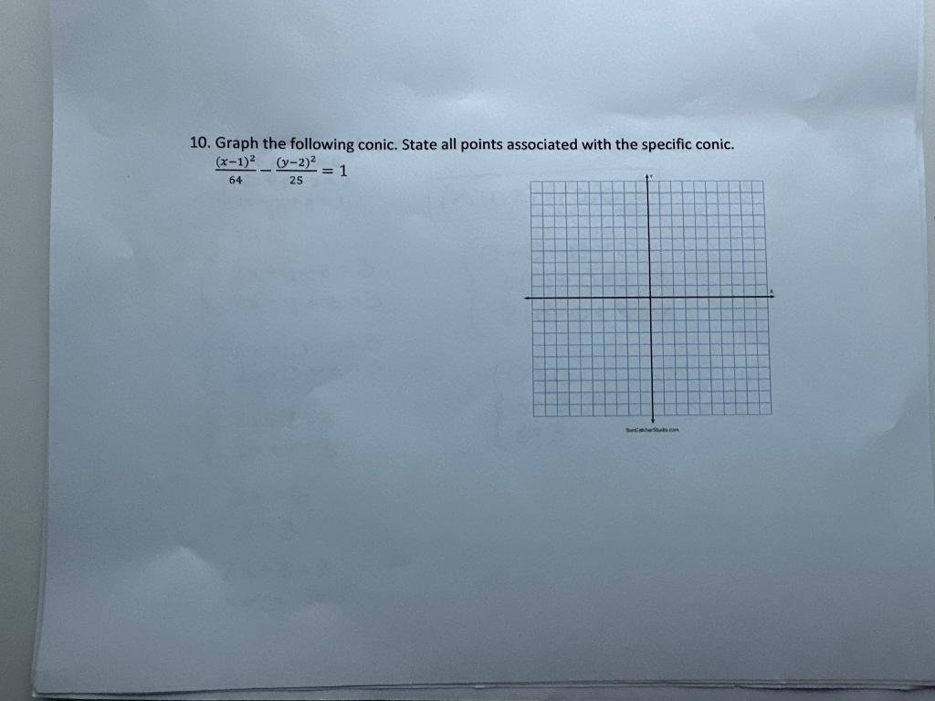 Solved 10. Graph the following conic. State all points | Chegg.com