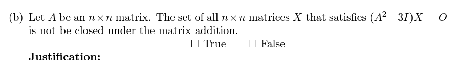 Solved (1) (5 marks) True or False? Justify your answer. | Chegg.com