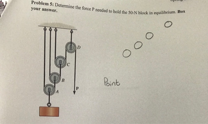 Solved Problem 5: Determine the force P needed to hold the | Chegg.com
