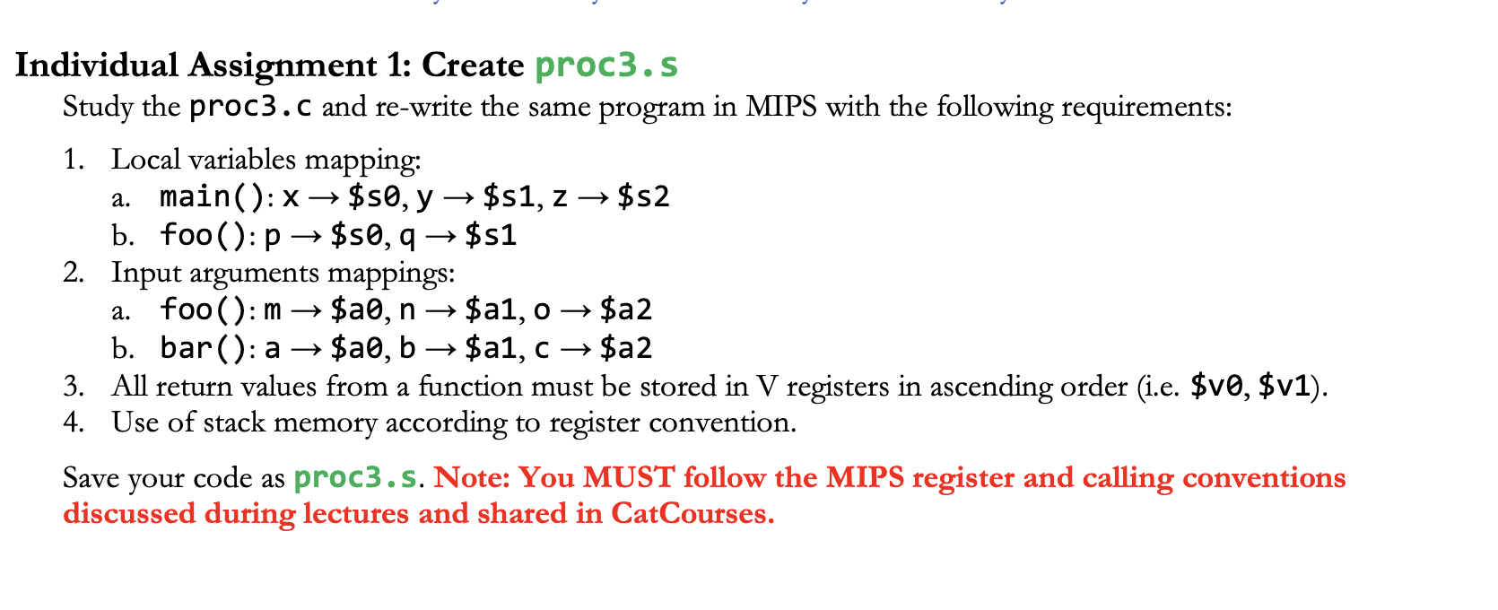 Solved Individual Assignment 1: Create proc3.s Study the | Chegg.com