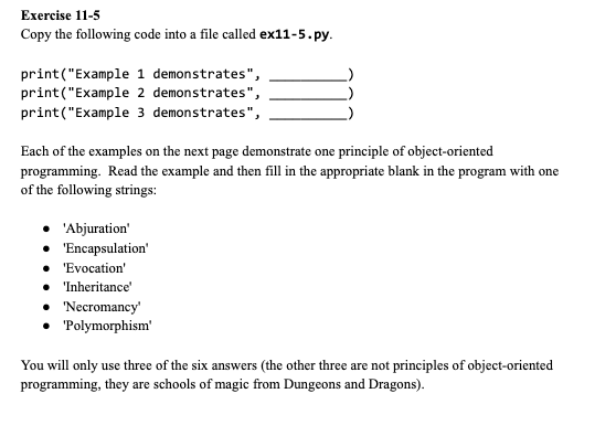 Solved Each of the examples on the next page demonstrate one | Chegg.com