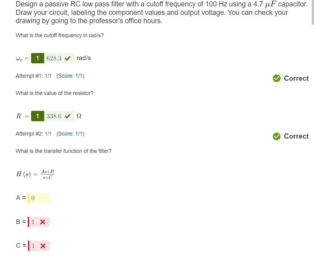 Solved Design a passive RC low pass filter with a cutoff | Chegg.com