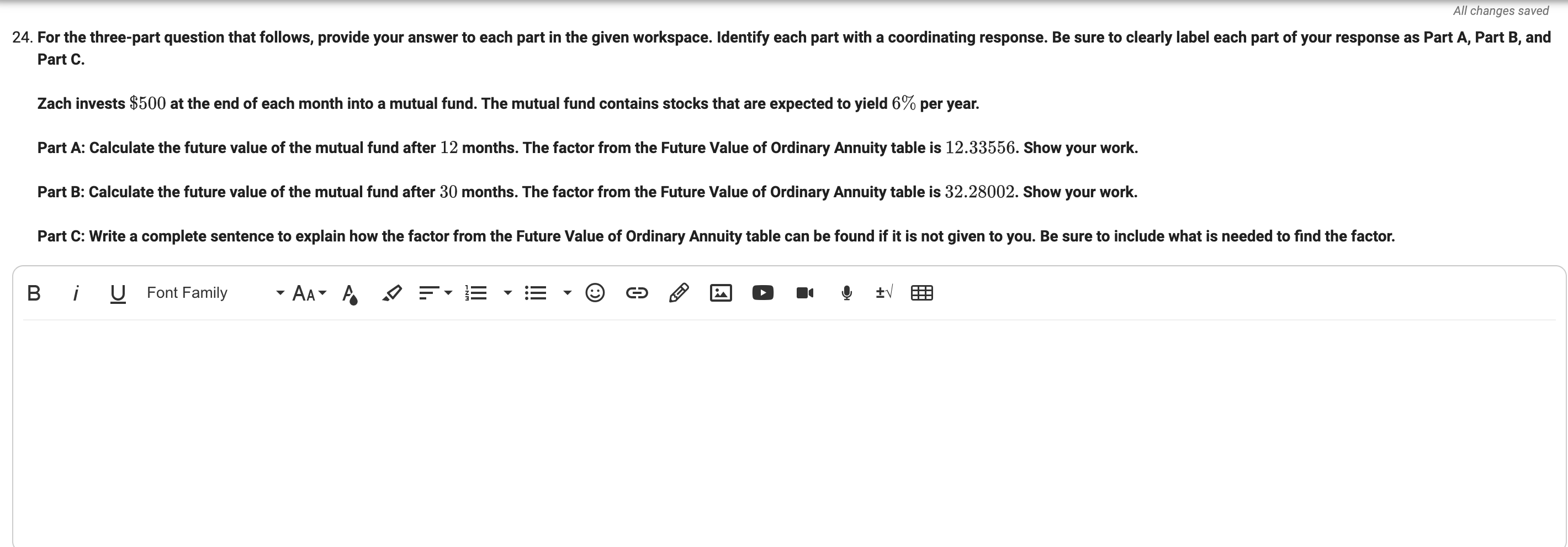Solved All changes saved 24. For the three-part question | Chegg.com