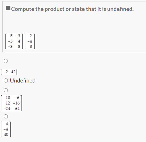 Solved Compute the product or state that it is undefined. N | Chegg.com