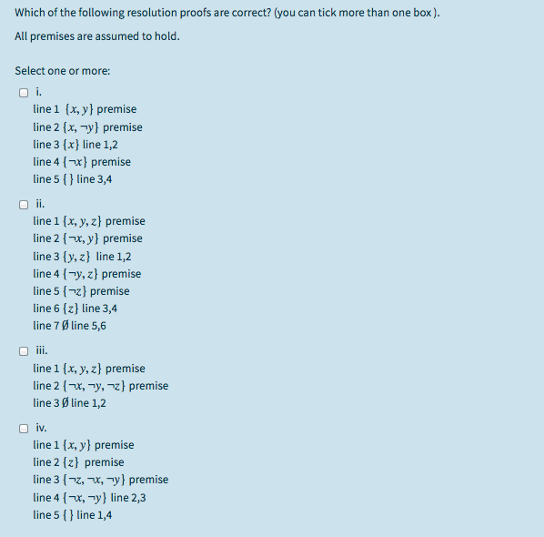 Solved Which of the following resolution proofs are correct? | Chegg.com