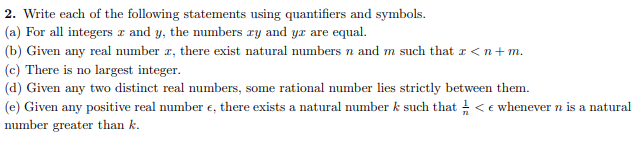 Solved 2. Write each of the following statements using | Chegg.com
