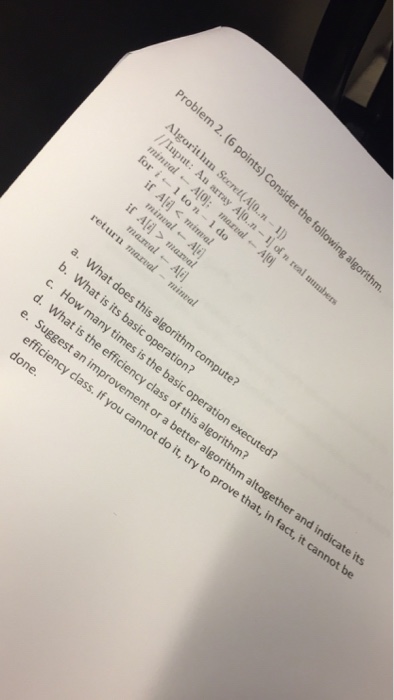 Solved Consider The Following Algorithm Algorithm Secret A