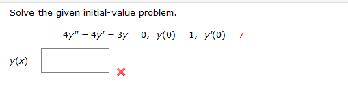 Solved Solve the given initial-value problem. | Chegg.com