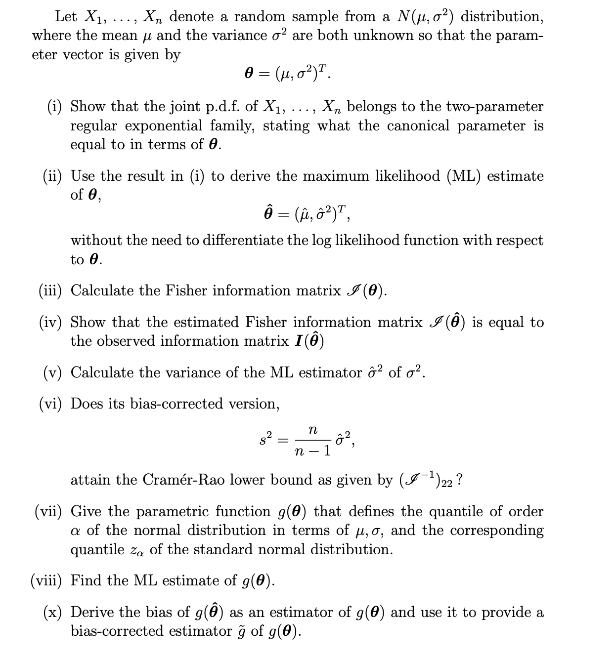 Solved Let \\( X_{1}, \\ldots, X_{n} \\) denote a random | Chegg.com