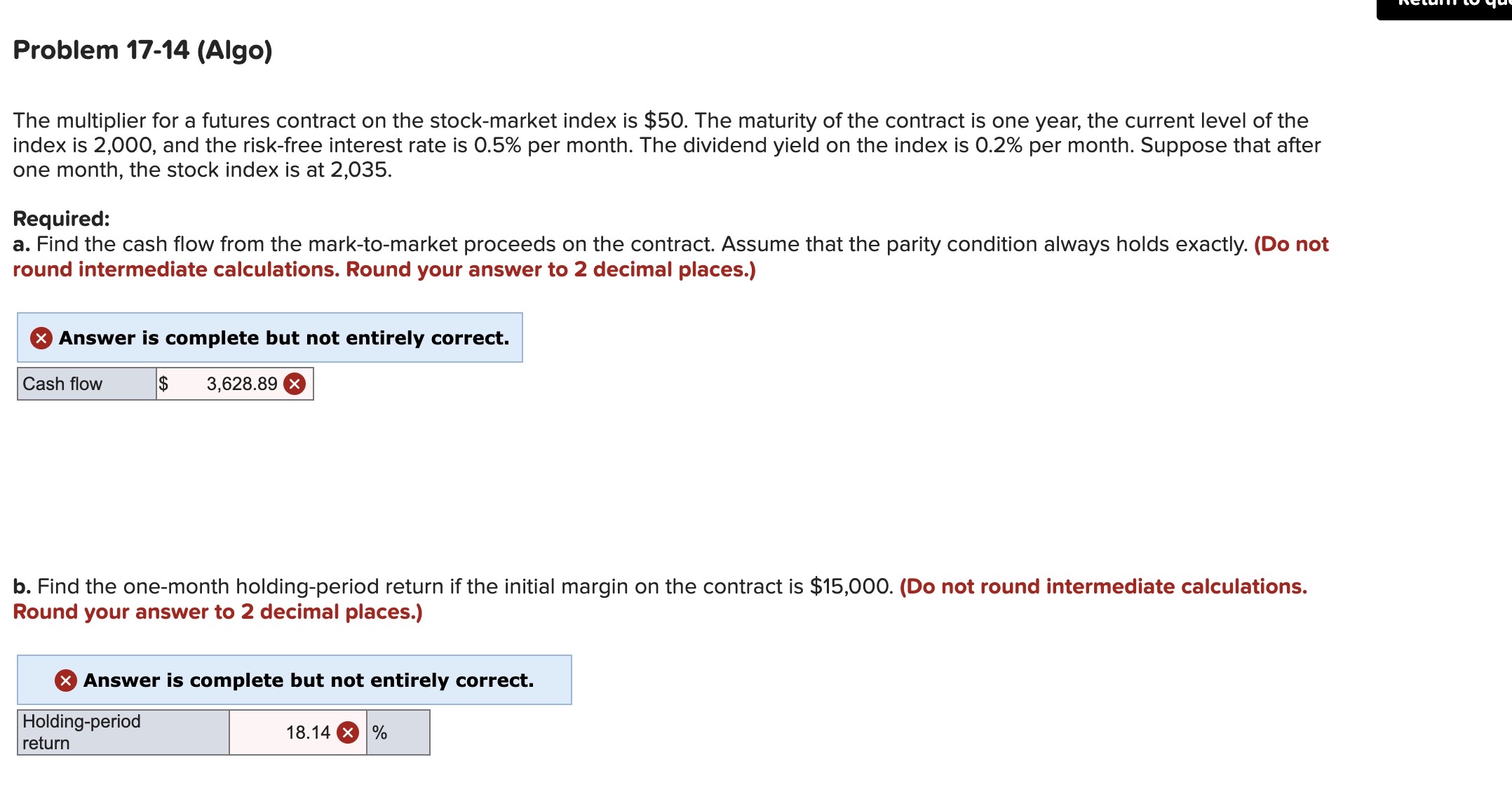 Solved Problem 17-14 (Algo)The multiplier for a futures | Chegg.com