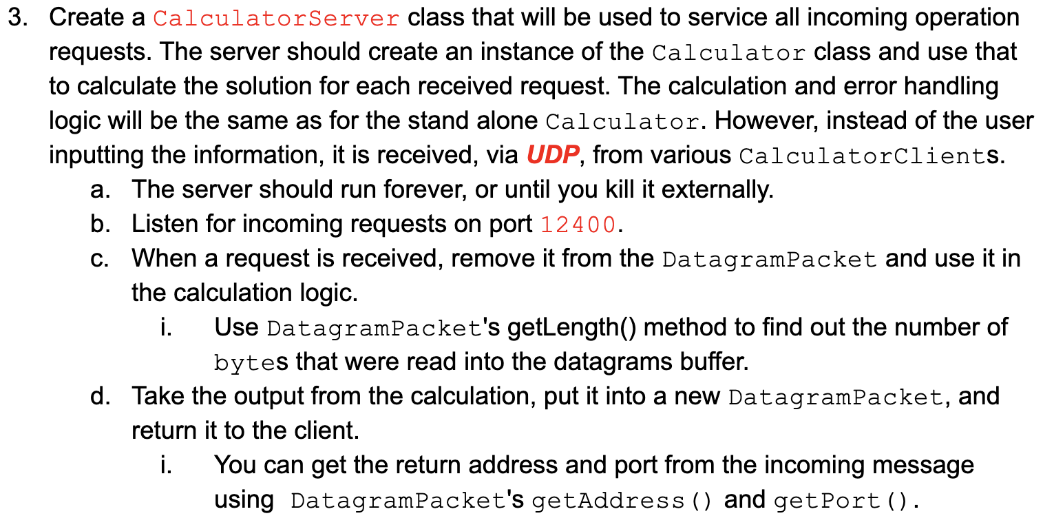 Solved Create a Calculatorclient class that will be used to | Chegg.com