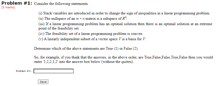 Solved Problem #1: Consider the following statements. [5 | Chegg.com