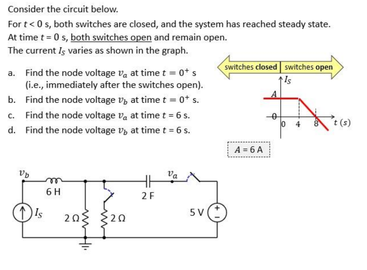 Solved Consider the circuit below. For t