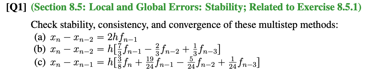 Solved [Q1] (Section 8.5: Local and Global Errors: | Chegg.com