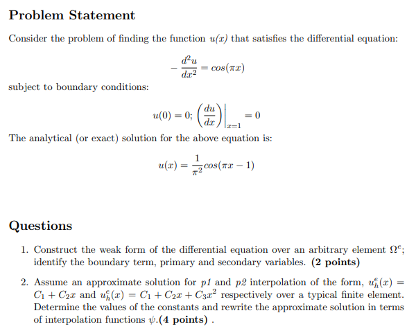Solved Problem Statement Consider the problem of finding the | Chegg.com