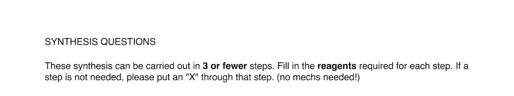 Solved SYNTHESIS QUESTIONS These synthesis can be carried | Chegg.com