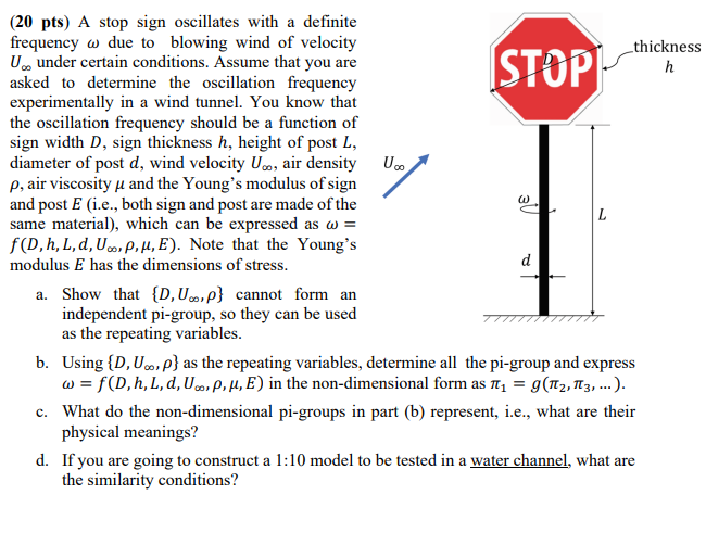 Solved STOP (20 pts) A stop sign oscillates with a definite | Chegg.com