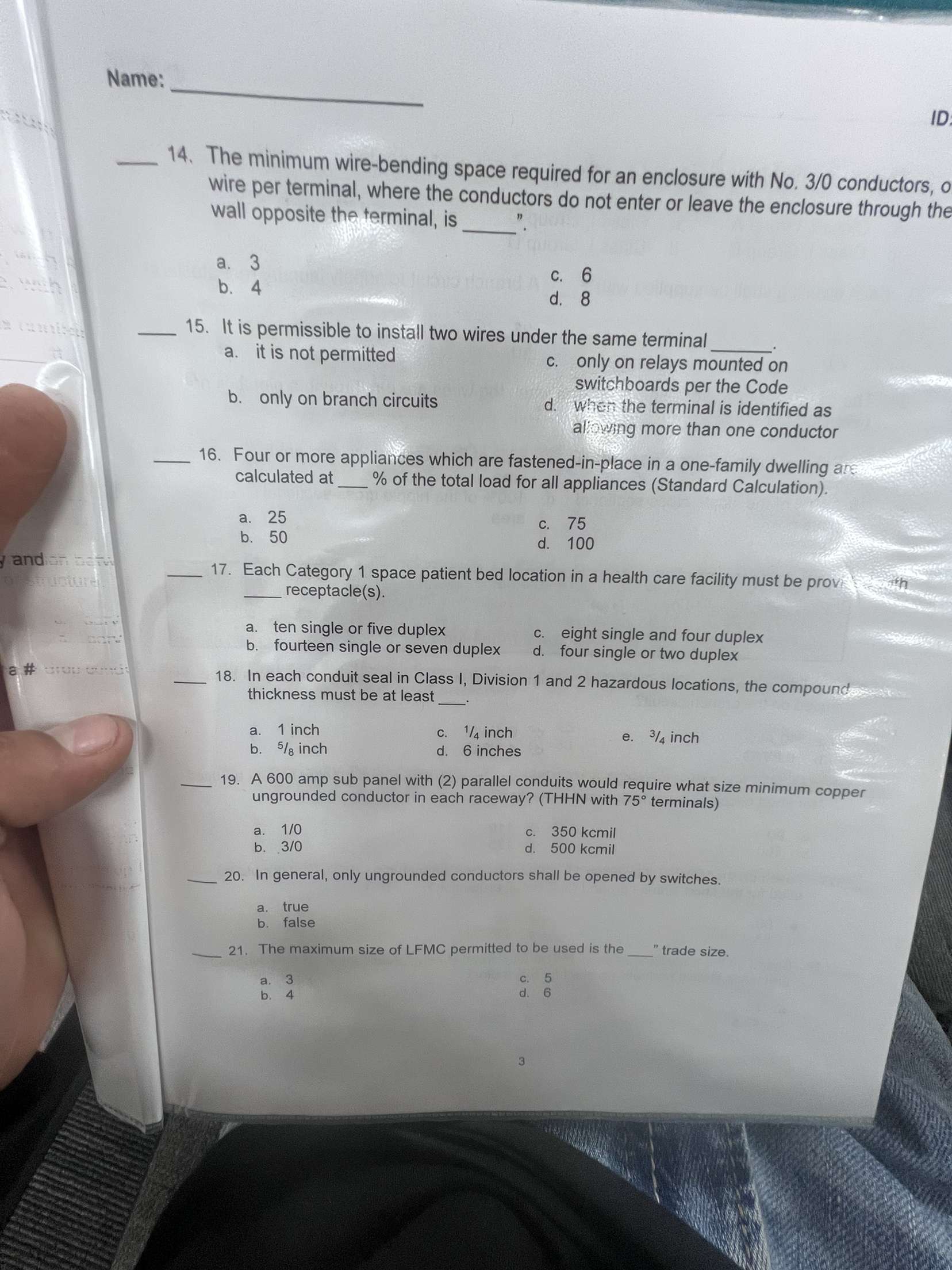 Solved 14. The minimum wire-bending space required for an | Chegg.com
