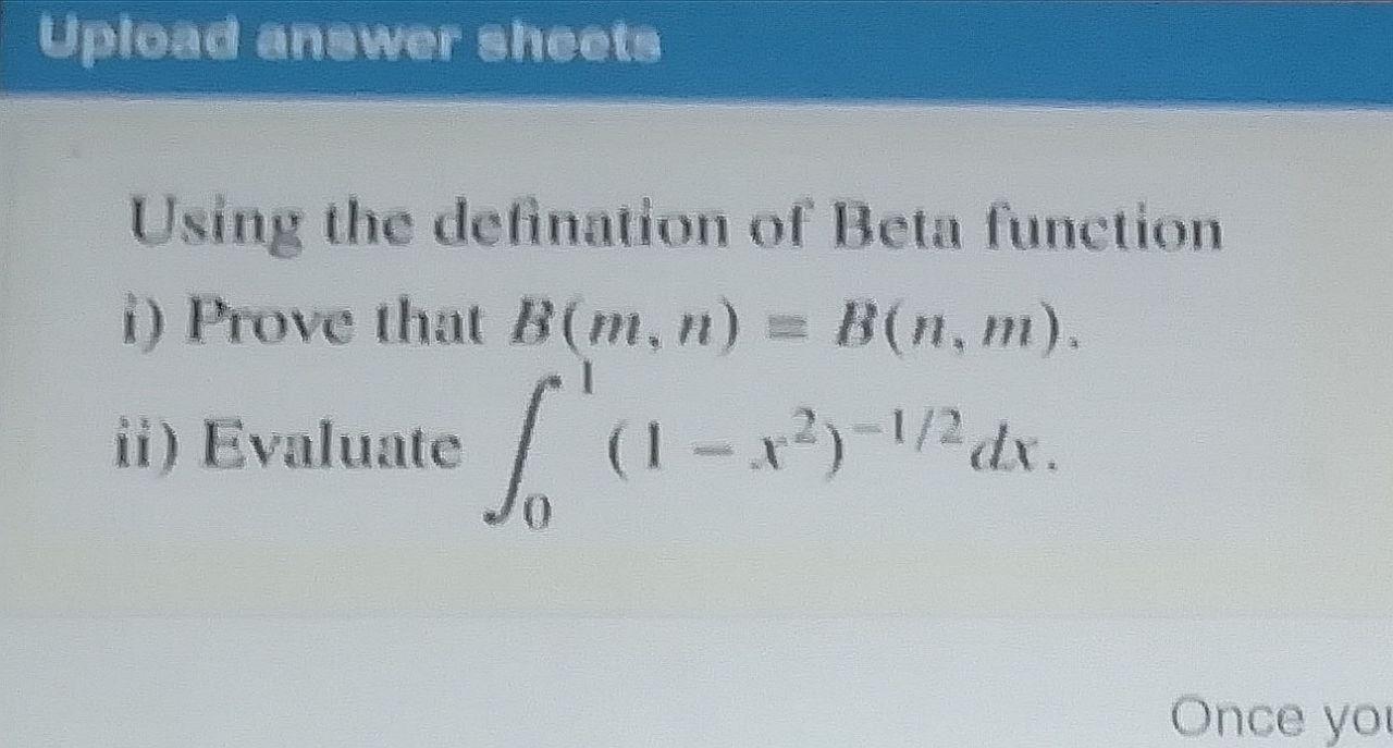 Solved Upload answer sheets Using the detination of Beta | Chegg.com