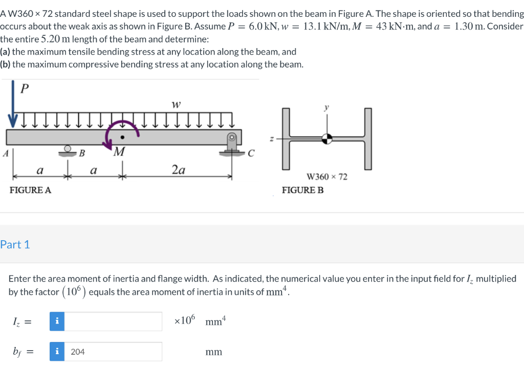 Solved A W360 ~ 72 standard steel shape is used to support | Chegg.com