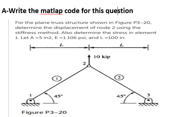 Solved A-Write the matlap code for this question For the | Chegg.com