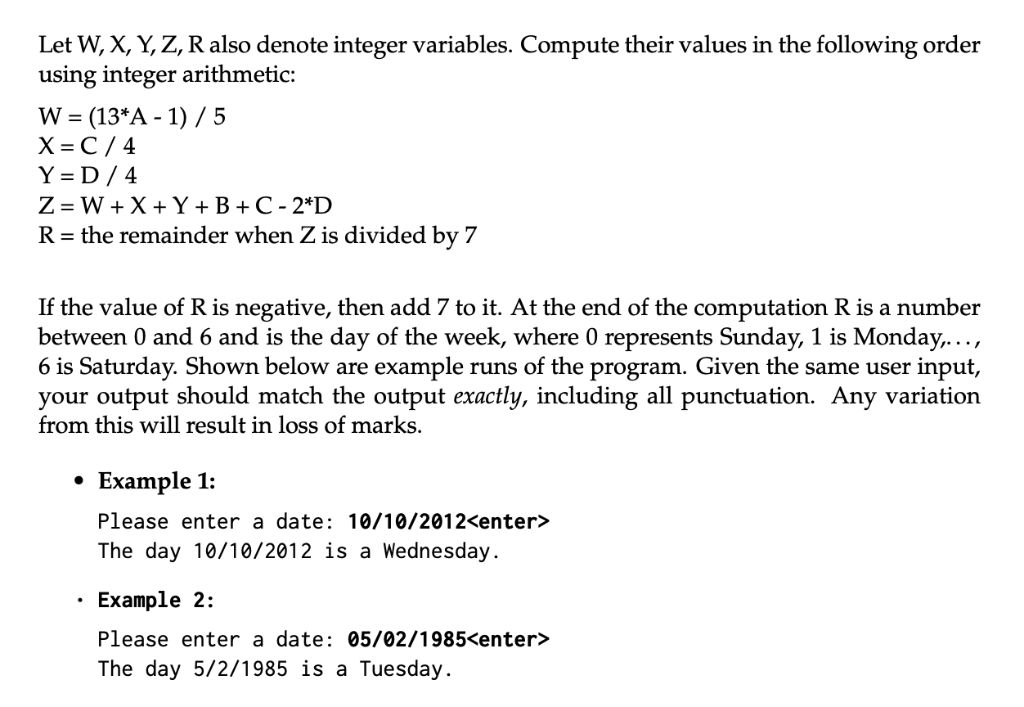 Solved Part 3 - Zeller's Algorithm In 1883, German | Chegg.com