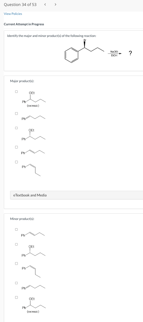 Solved Identify the major and minor product(s) ﻿of the | Chegg.com
