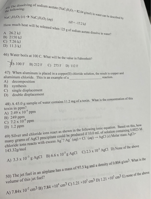 Solved the following ing of so Nac:H3O2 (s) → NaC2H,02 (aq) | Chegg.com Solved the following ing of so Nac:H3O2 (s) → NaC2H,02 (aq) | Chegg.com