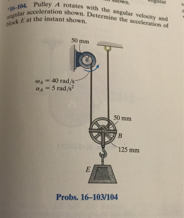 Solved alngular t shown. Pulley A rotates w ith the angular | Chegg.com