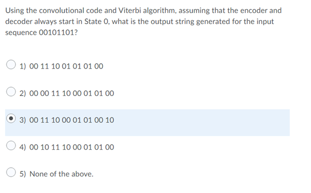 Solved Using the convolutional code and Viterbi algorithm, | Chegg.com