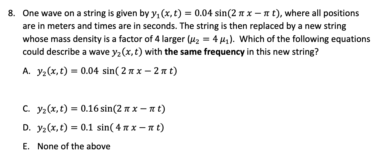 Solved One wave on a string is given by | Chegg.com