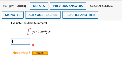 Solved 10. [0/1 Points) DETAILS PREVIOUS ANSWERS SCALC9 | Chegg.com