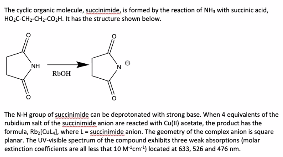 Solved The cyclic organic molecule, succinimide, is formed | Chegg.com
