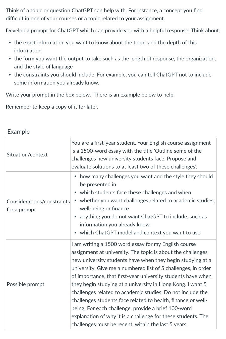 Solved Think of a topic or question ChatGPT can help with. | Chegg.com