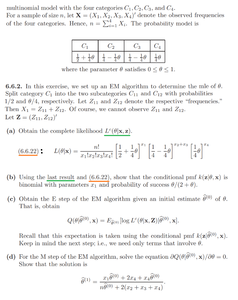 Solved multinomial model with the four categories C1, C2, | Chegg.com