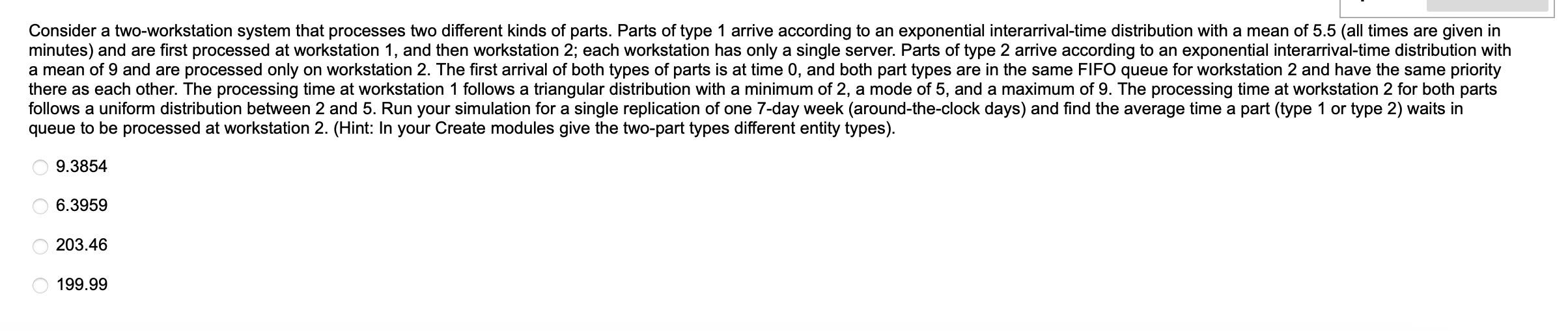 Solved queue to be processed at workstation 2. (Hint: In | Chegg.com