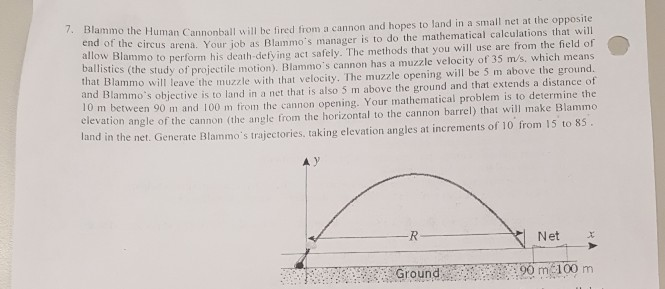 Solved Human Cannonball will be fired from a cannon and | Chegg.com