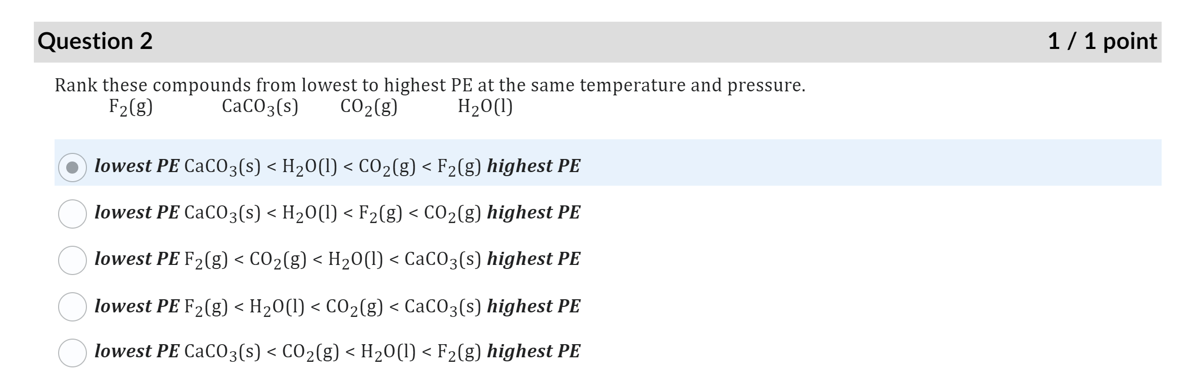 Solved Question 2Rank these compounds from lowest to highest | Chegg.com