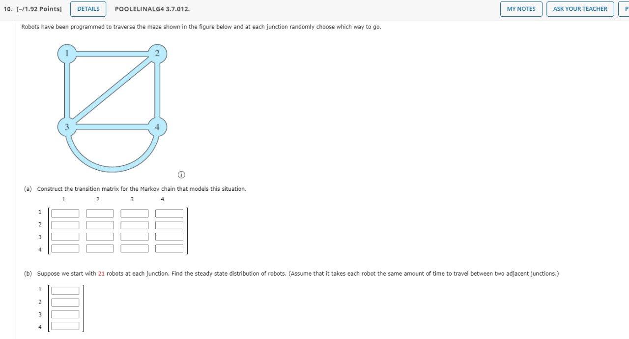 Solved 10. (-/1.92 Points] DETAILS POOLELINALG4 3.7.012. MY | Chegg.com