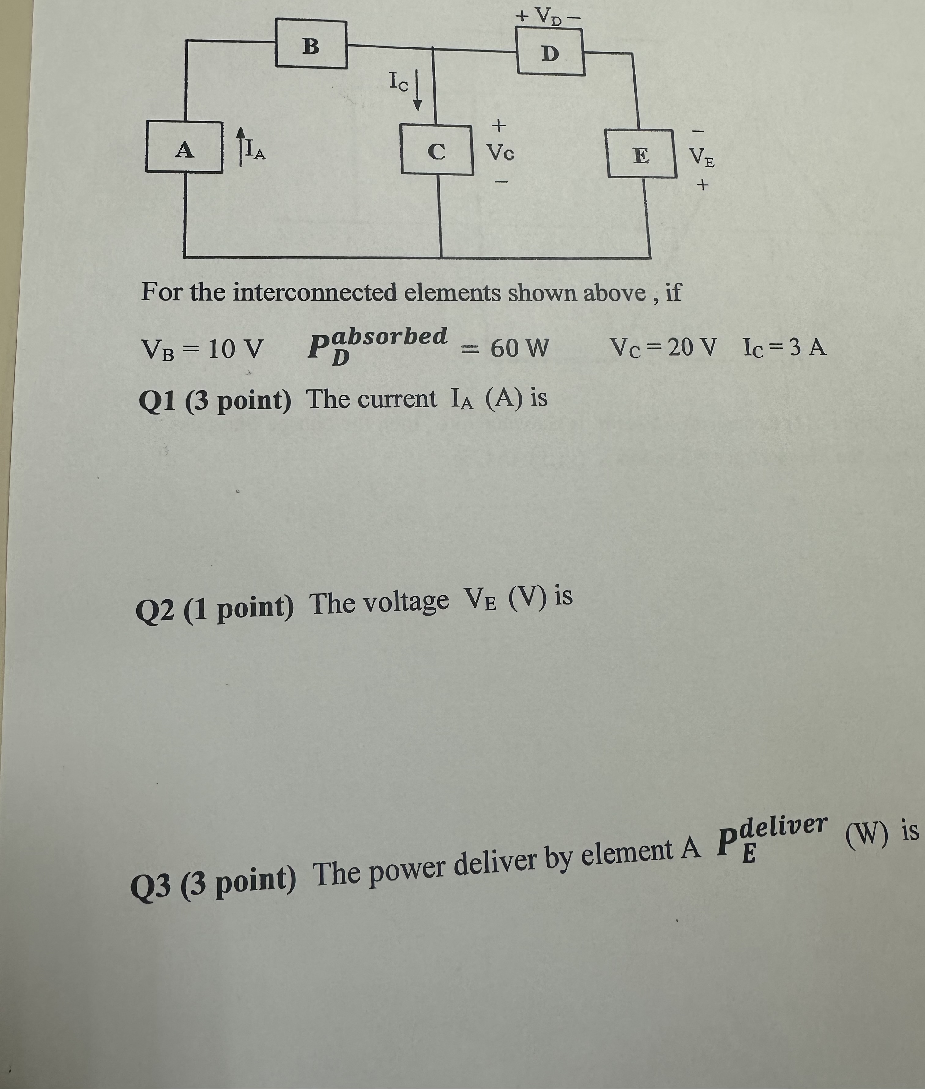 Solved For the interconnected elements shown above, | Chegg.com