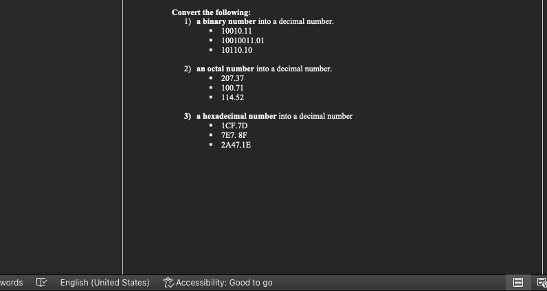 Solved Convert the following: 1) a binary number into a | Chegg.com