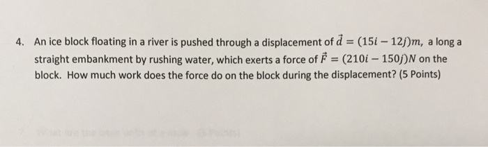 Solved An ice block floating in a river is pushed through a | Chegg.com