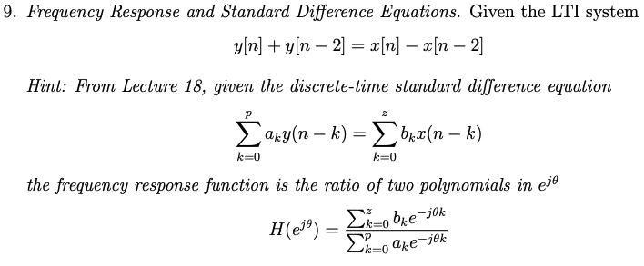 Solved 9. Frequency Response and Standard Difference | Chegg.com