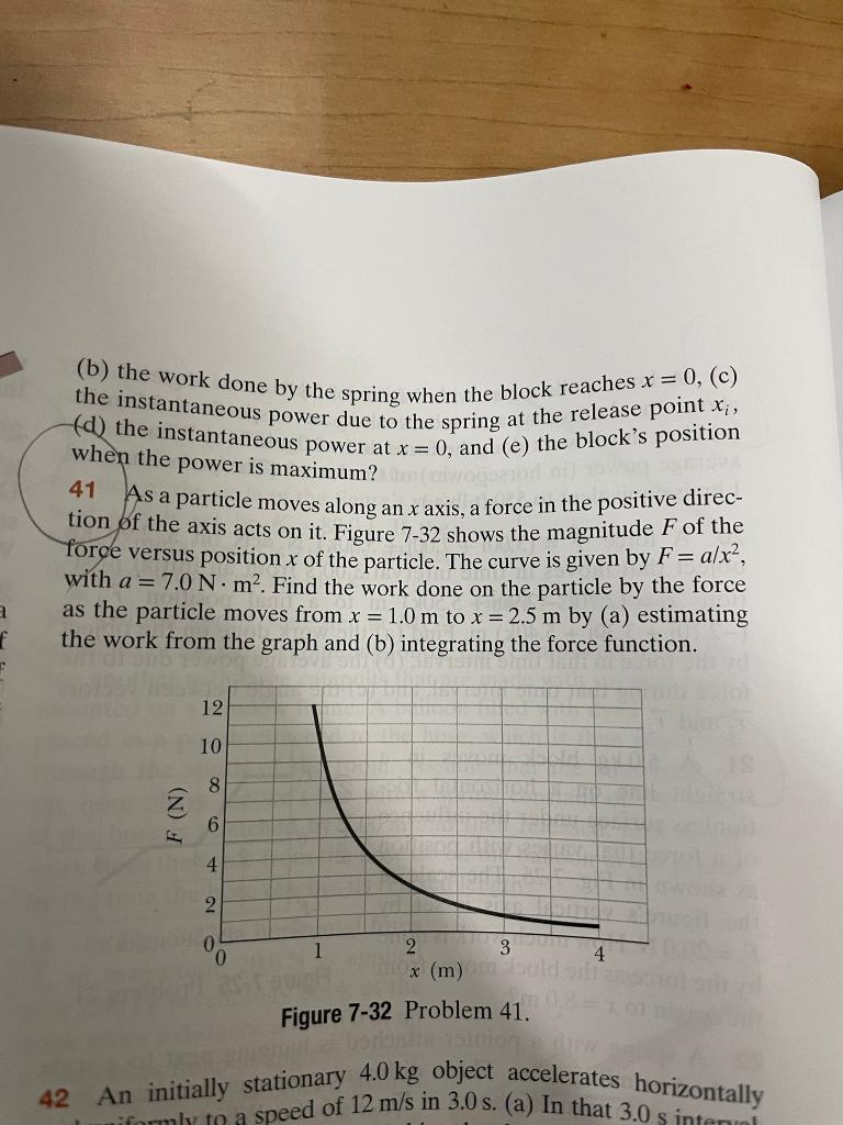 Solved (b) the work done by the spring when the block | Chegg.com