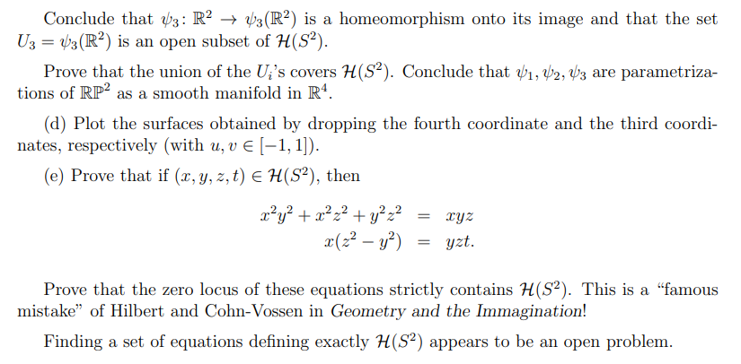 Problem B5 (160). Consider the map H:R3→R4 defined | Chegg.com