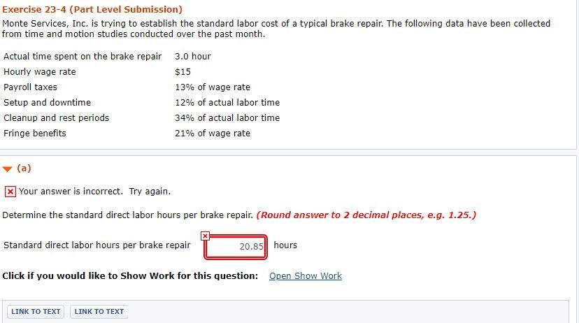 Solved Exercise 23-4 (Part Level Submission) Monte Services, | Chegg.com