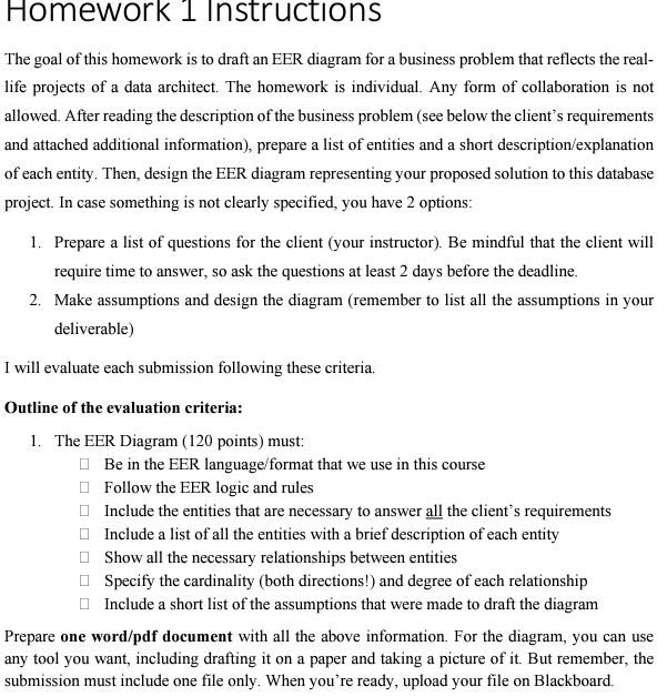 Solved Homework I Instructions The goal of this homework is | Chegg.com